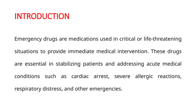 EMERGENCY DRUGS IN A CRASHCART.FOR NURSING STUDENTS.pptx | First Aid ...