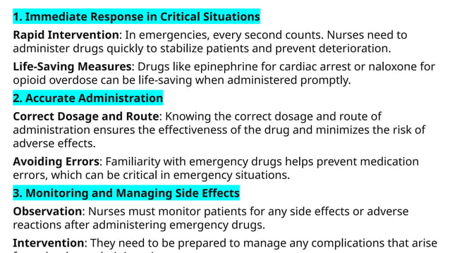 EMERGENCY DRUGS IN A CRASHCART.FOR NURSING STUDENTS.pptx | First Aid ...