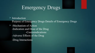 emergency drugs in india in the emergency department | PPTX