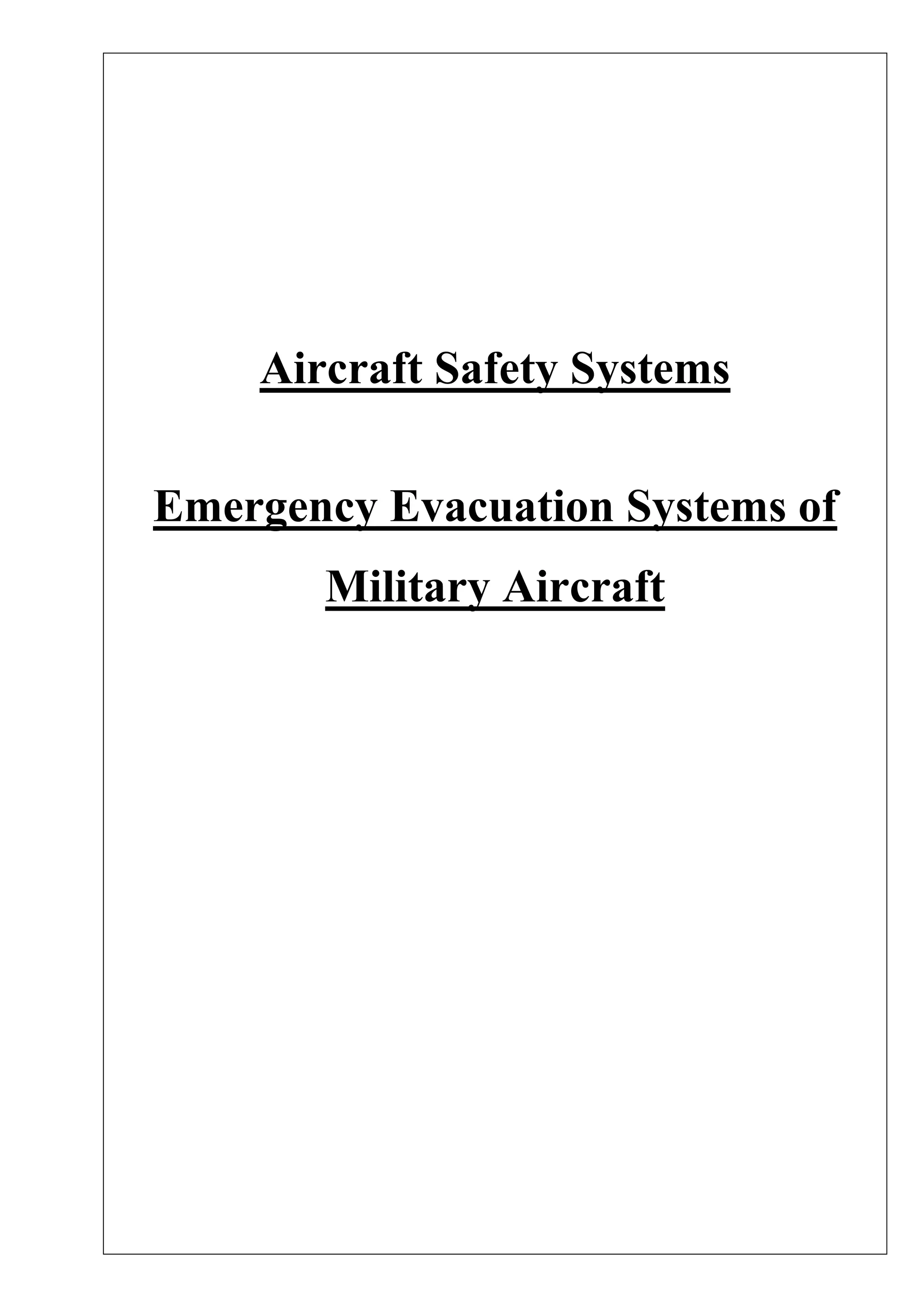 Emergency ejection system in military aircraft report | PDF