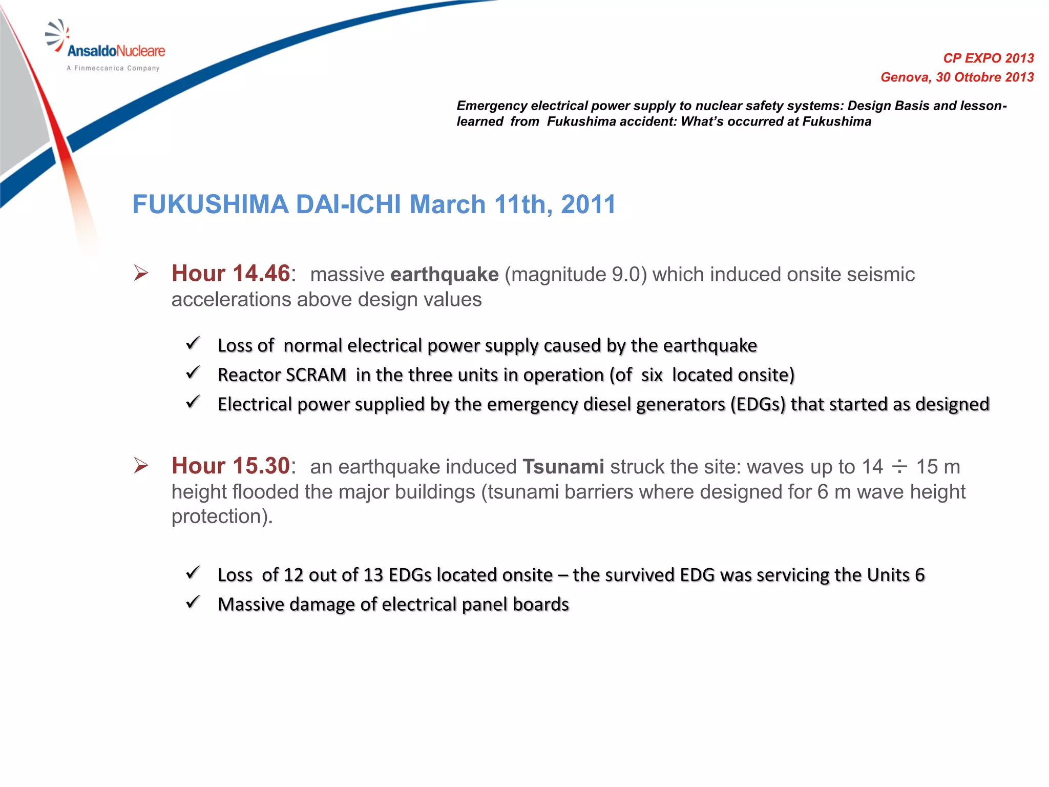 Emergency Electrical Power Supply to Nuclear Safety Systems: design ...