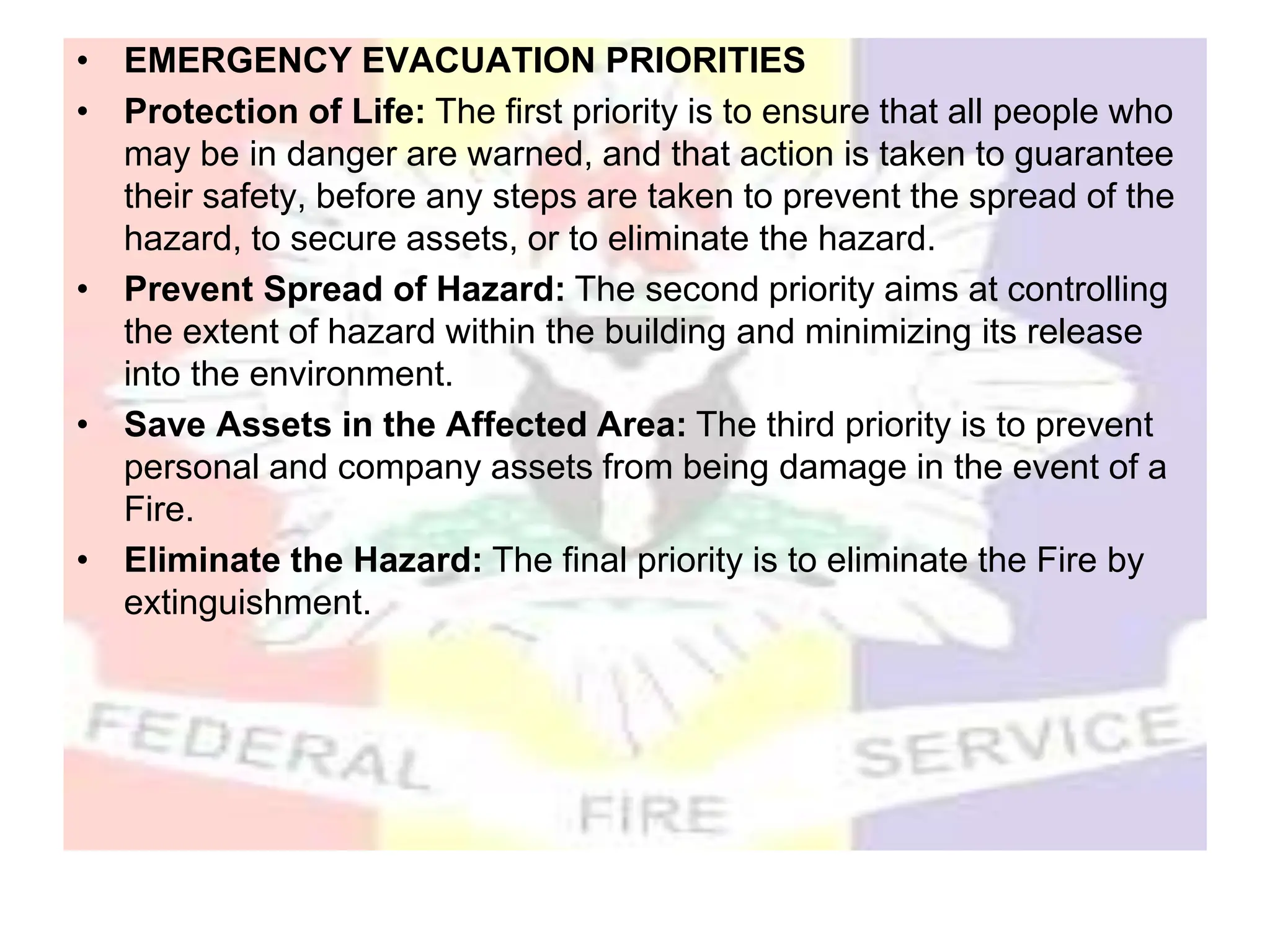 EMERGENCY EVACUATION FOR TRAINING calarba.ppt