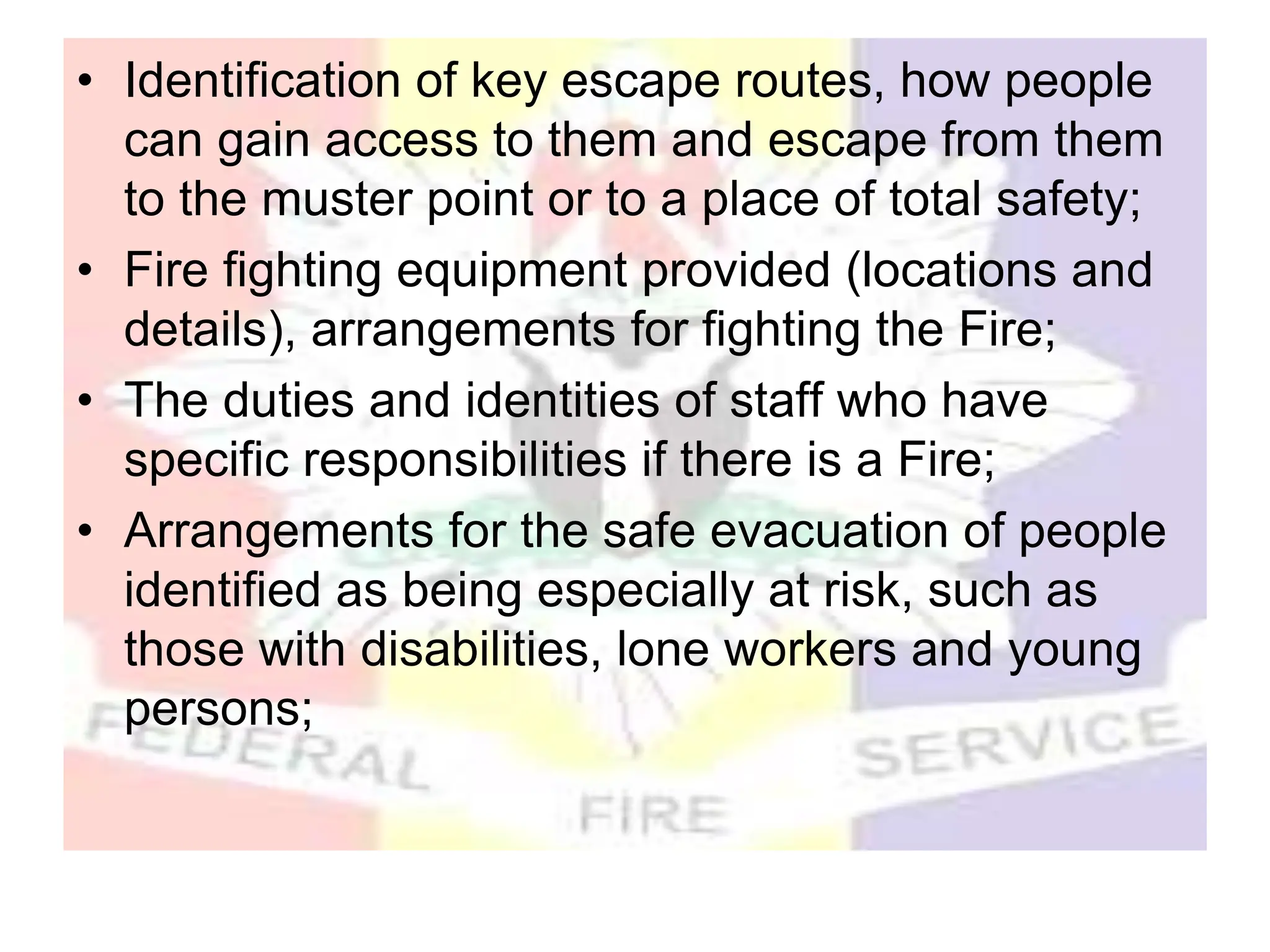EMERGENCY EVACUATION FOR TRAINING calarba.ppt