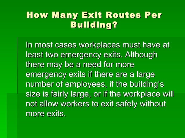 Emergency Exits | PPT | First Aid | Injuries