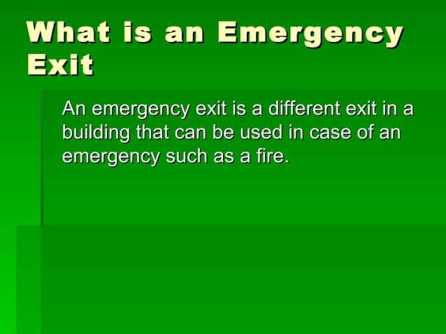 Emergency Exits | PPT | First Aid | Injuries