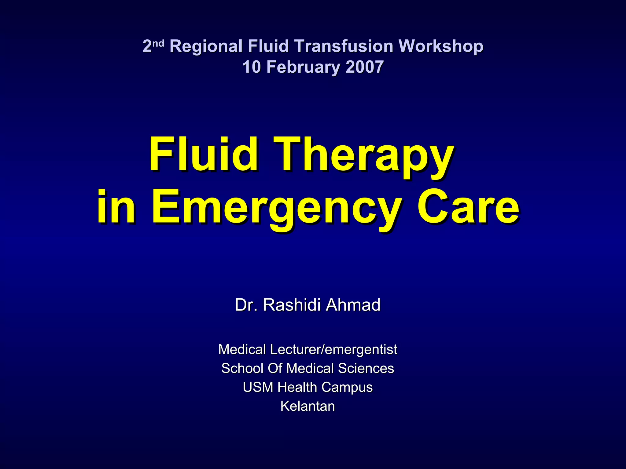 Emergency Fluid Therapy | PPT