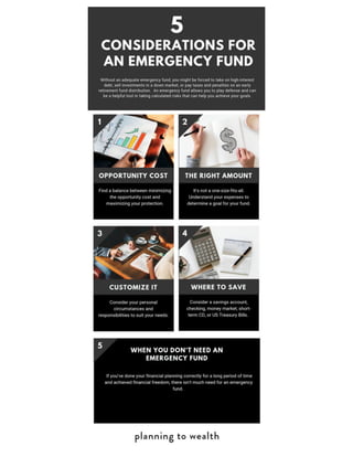 Emergency fund financial planning tips infographic | PDF