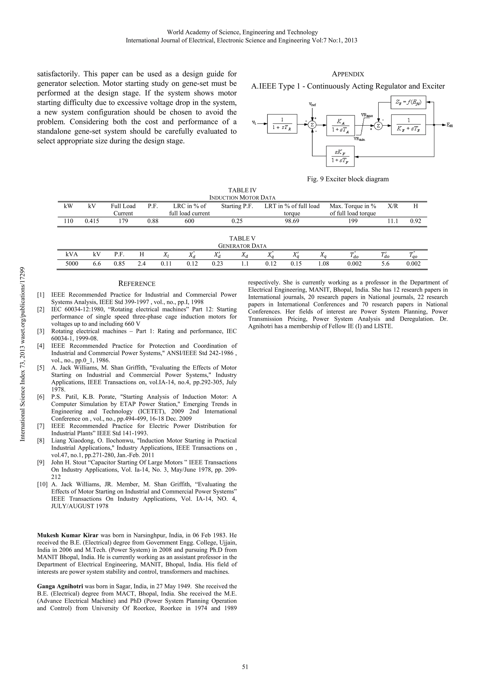 Emergency generator sizing and motor starting analysis | PDF