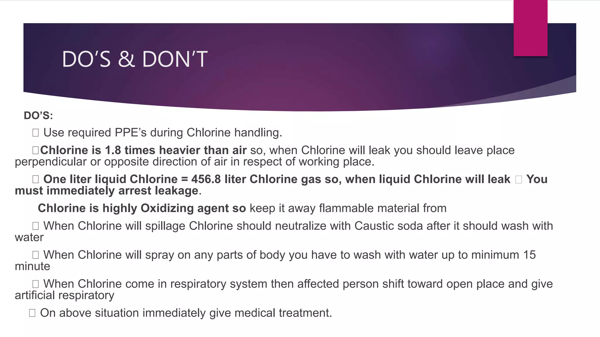 Emergency handling in liquid chlorine | PPTX