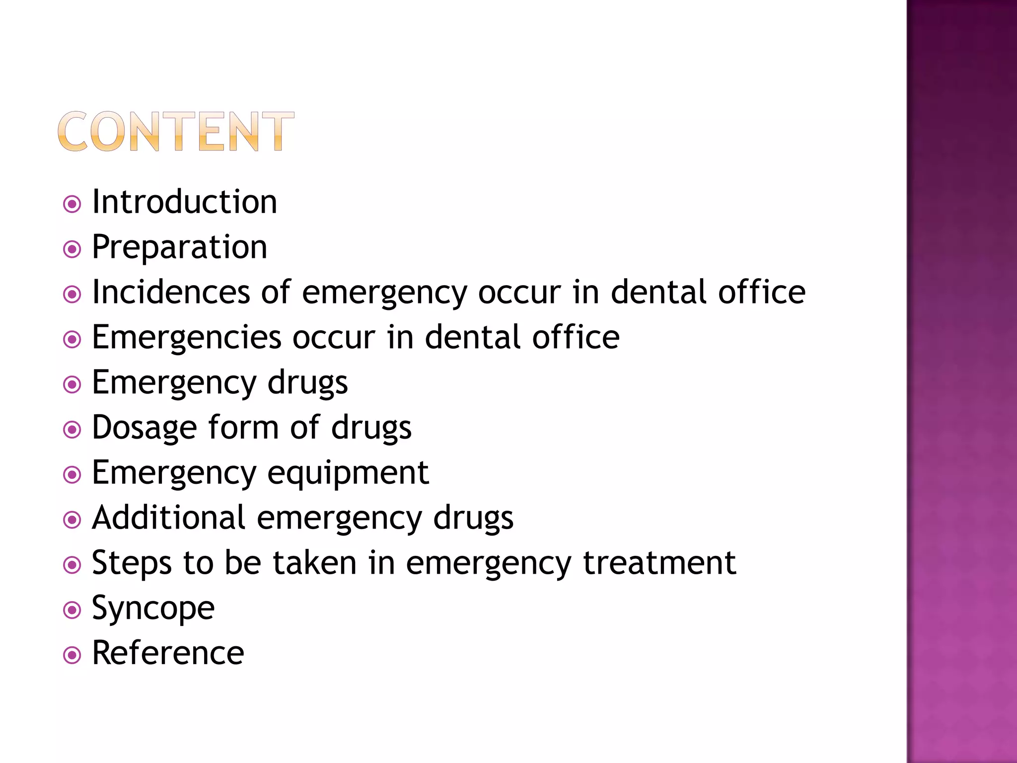 Emergency kit use in pedodontics | PPTX