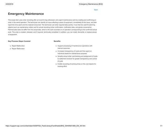 Emergency maintenance (bh2) | PDF