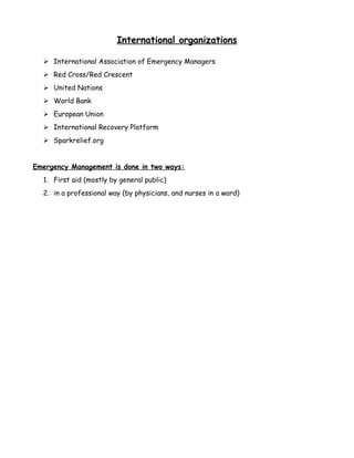 Emergency management | ODT