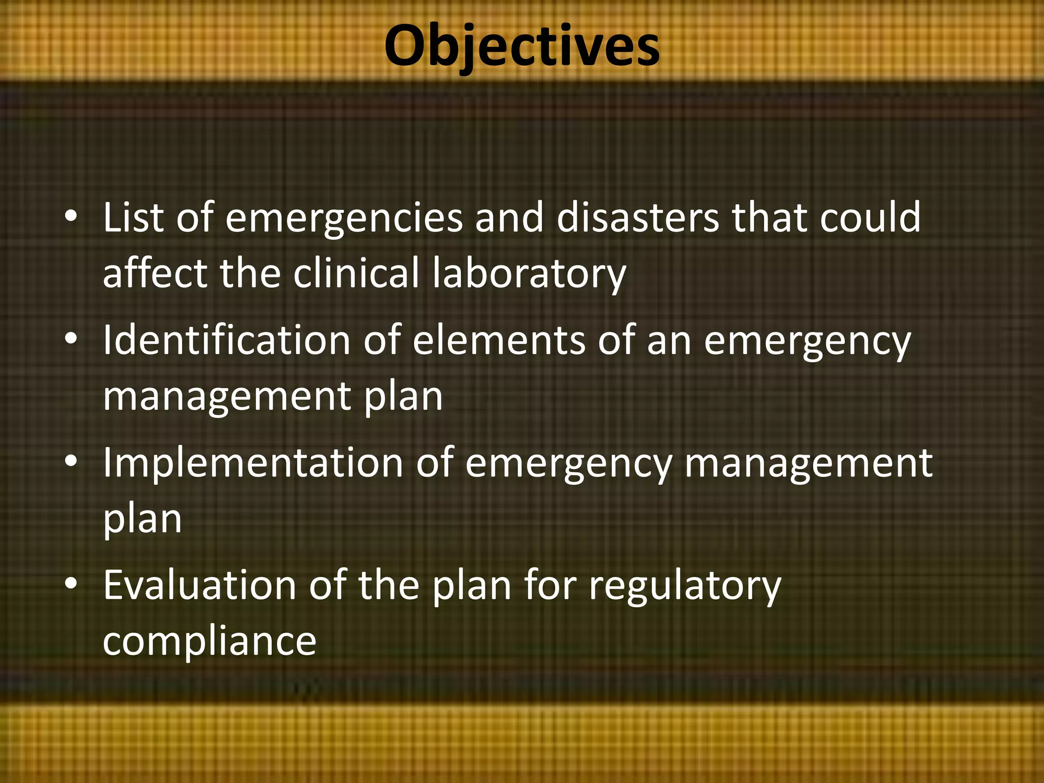 Emergency management in laboratories | PPTX