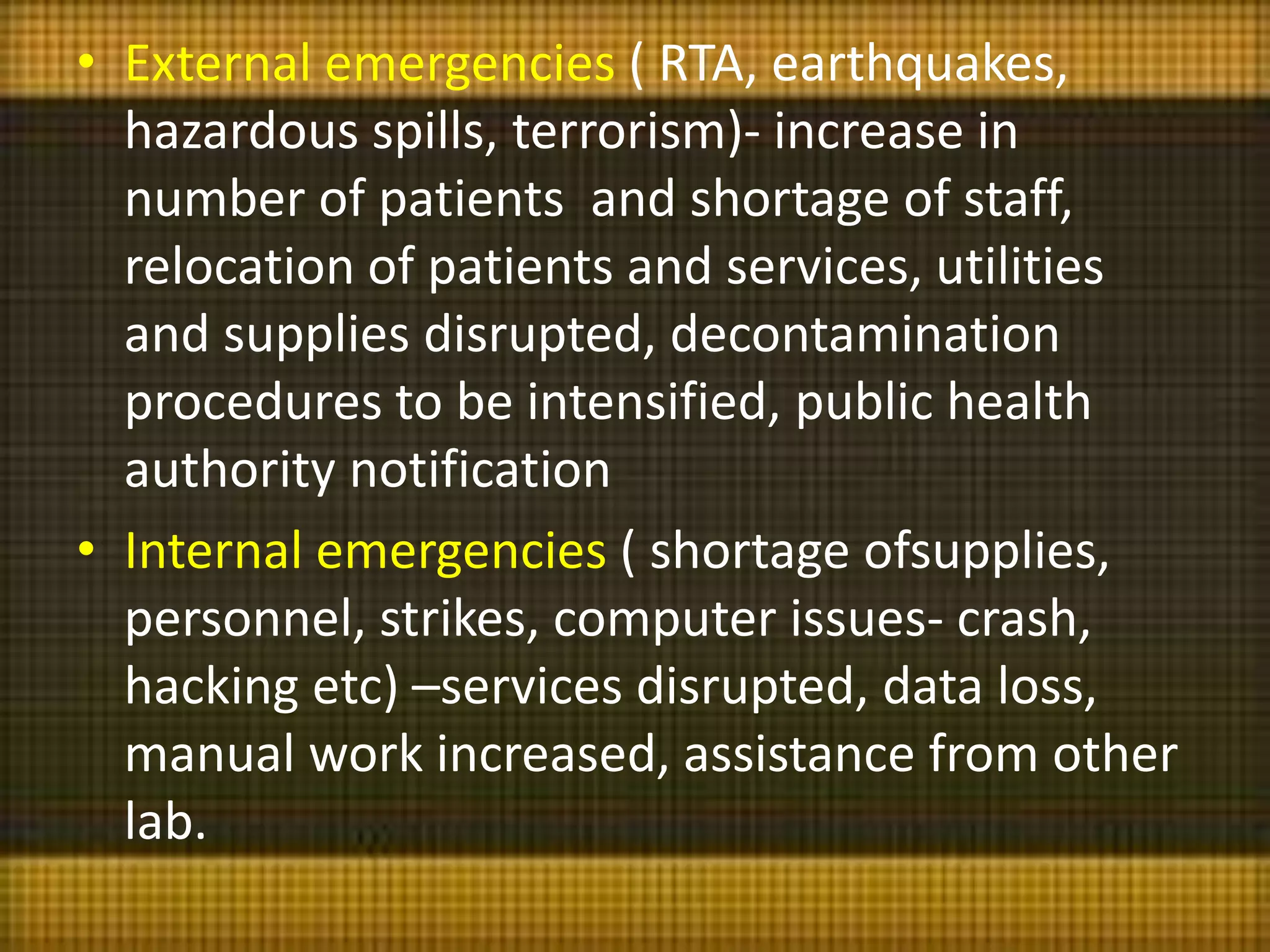 Emergency management in laboratories | PPTX