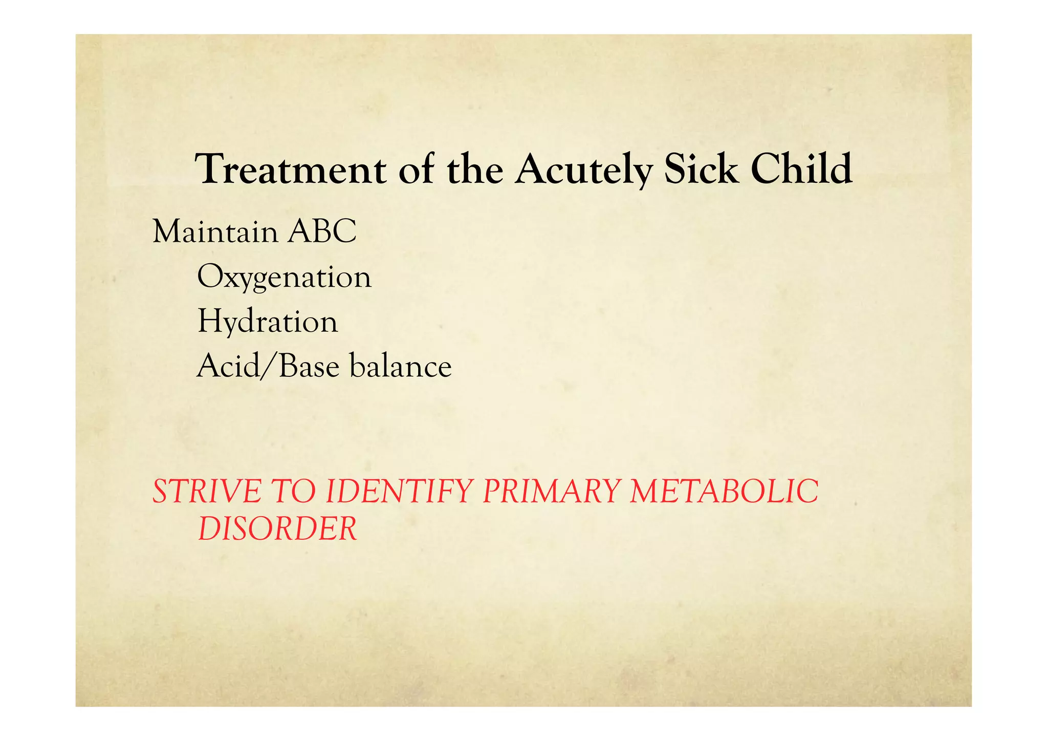 Emergency management of metabolic crisis | PDF