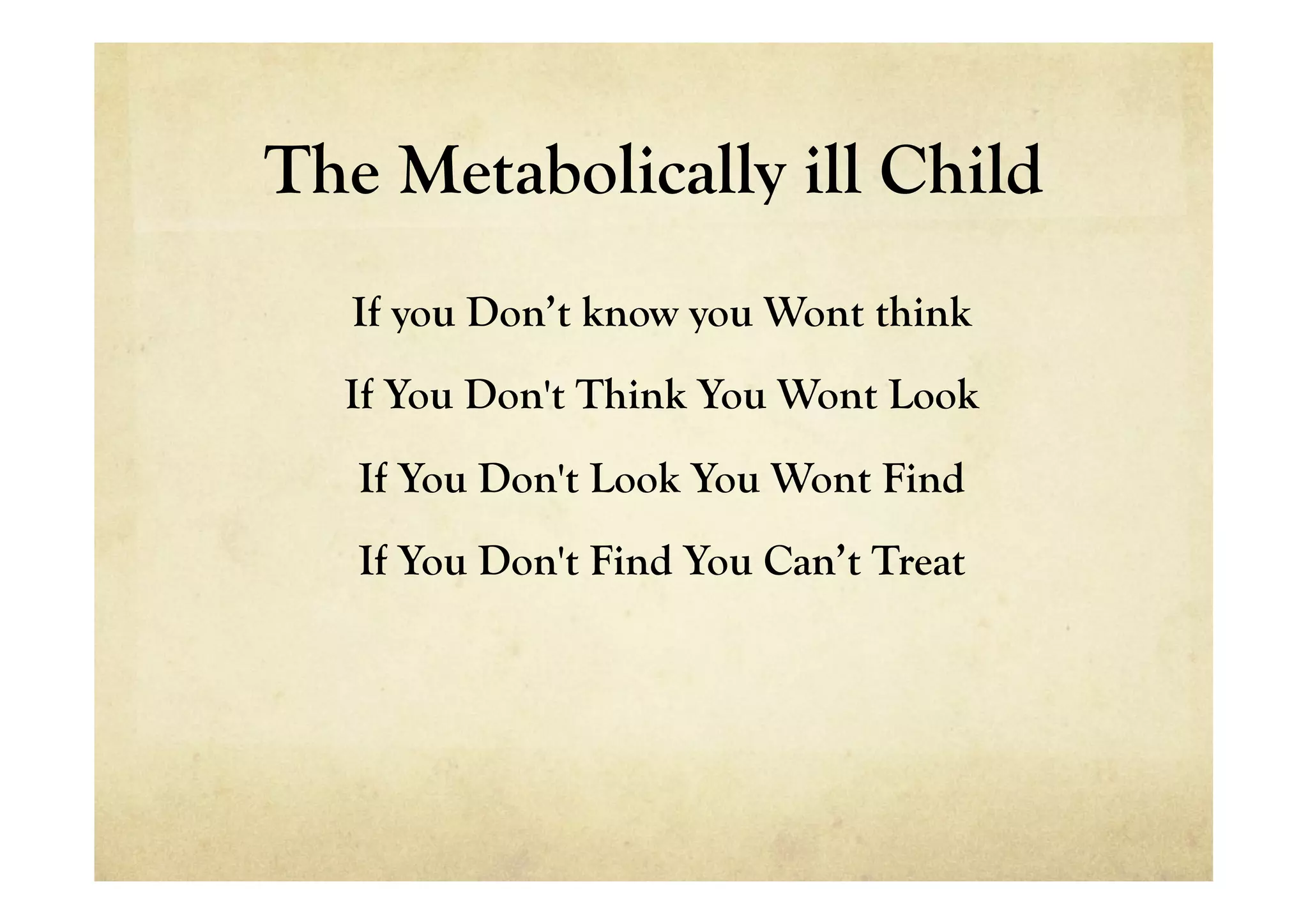 Emergency management of metabolic crisis | PDF