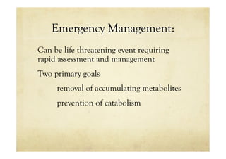 Emergency management of metabolic crisis | PDF