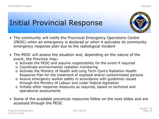 Emergency management ontario and the provincial nuclear | PDF | First ...
