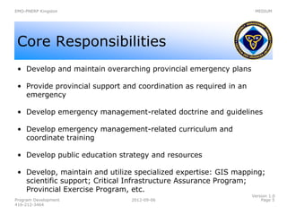 Emergency management ontario and the provincial nuclear | PDF