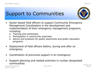 Emergency management ontario and the provincial nuclear | PDF | First ...