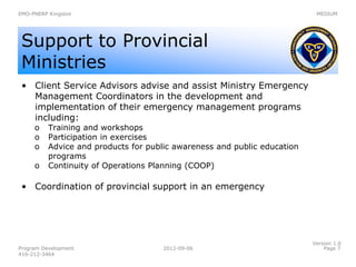 Emergency management ontario and the provincial nuclear | PDF