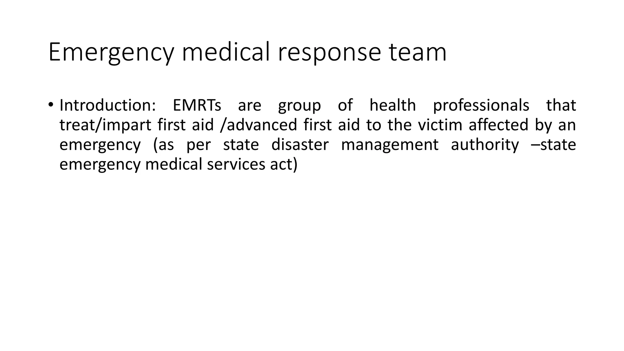Emergency medical response procedure | PPTX