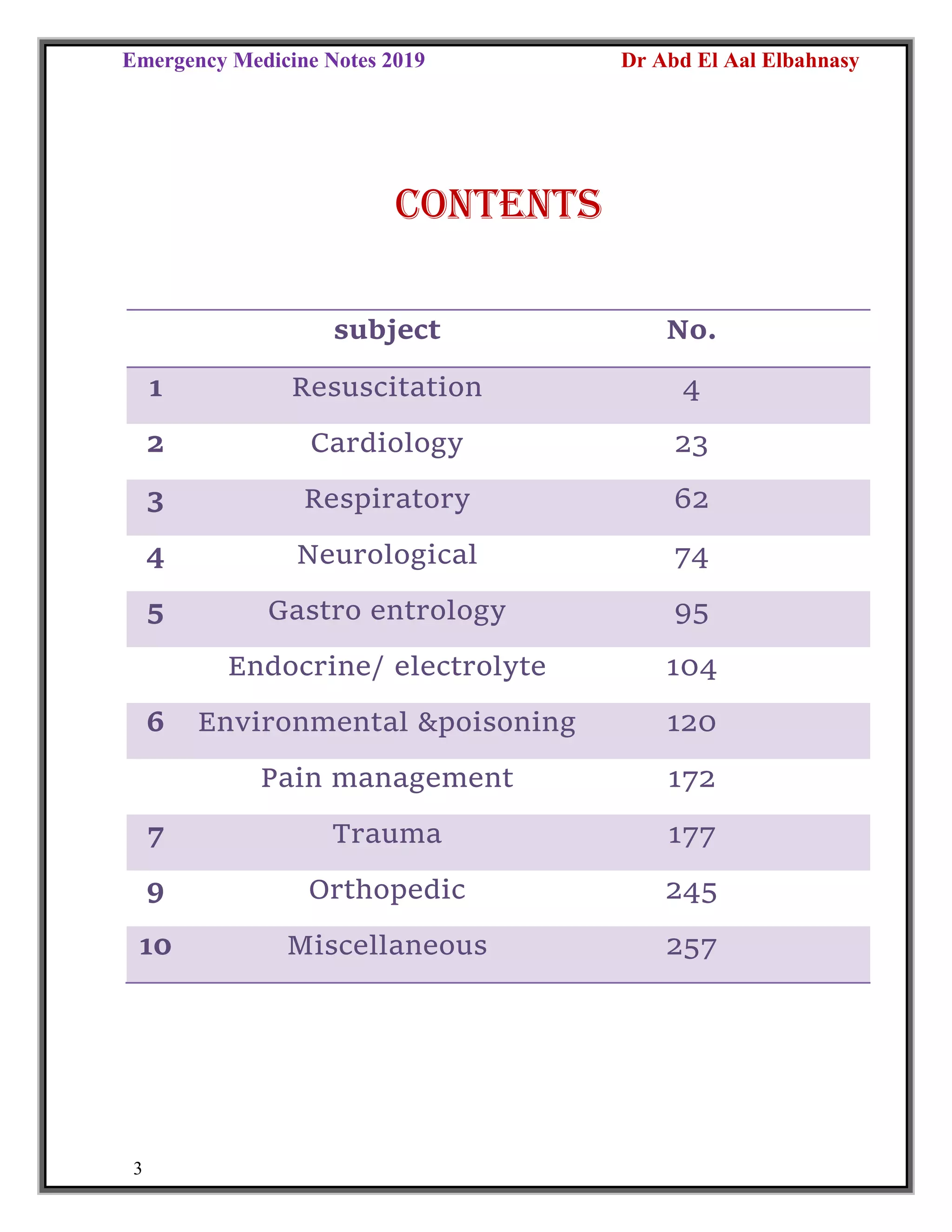 Emergency Medicine Notes 2019 | PDF