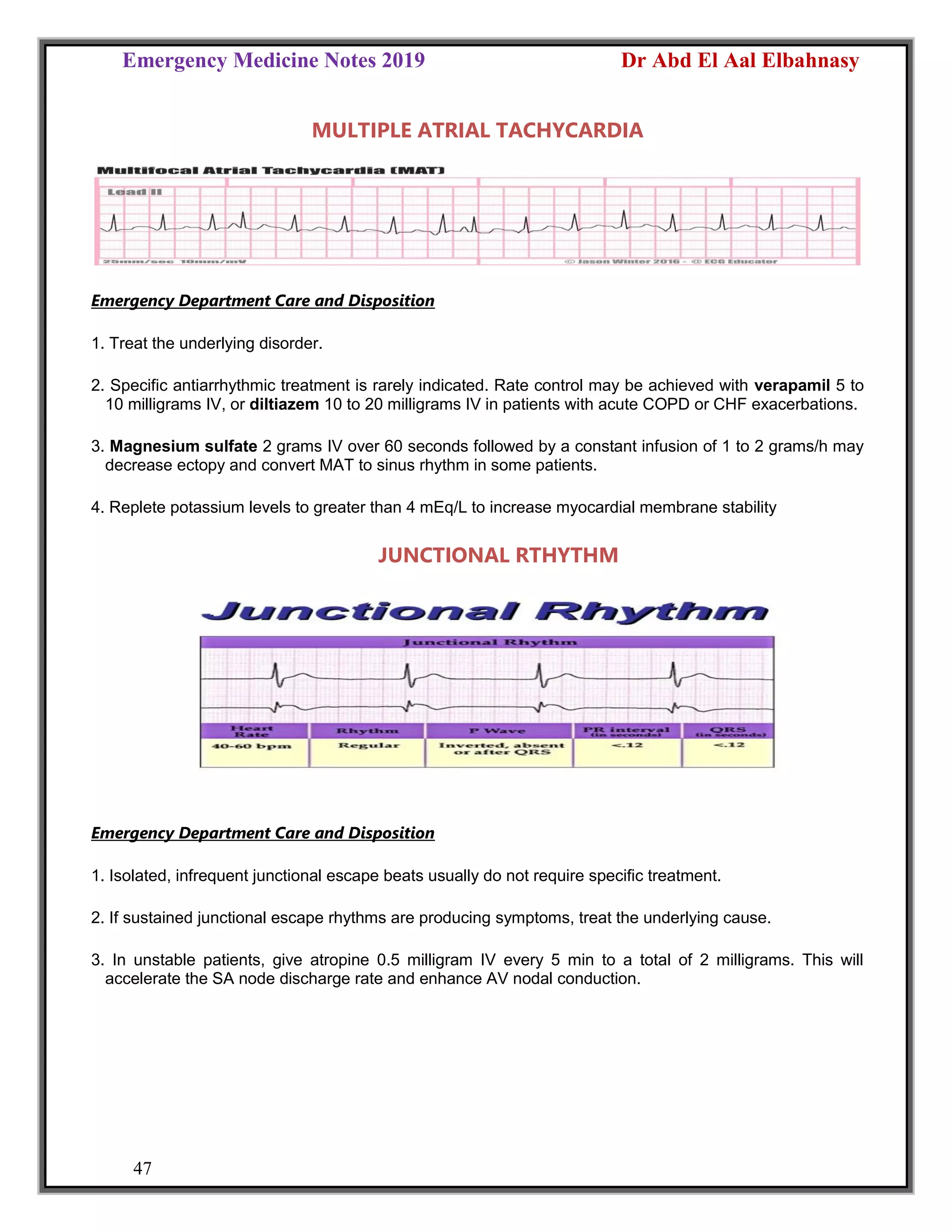 Emergency Medicine Notes 2019 | PDF