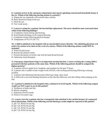 Emergency nursing questionnaires | DOCX