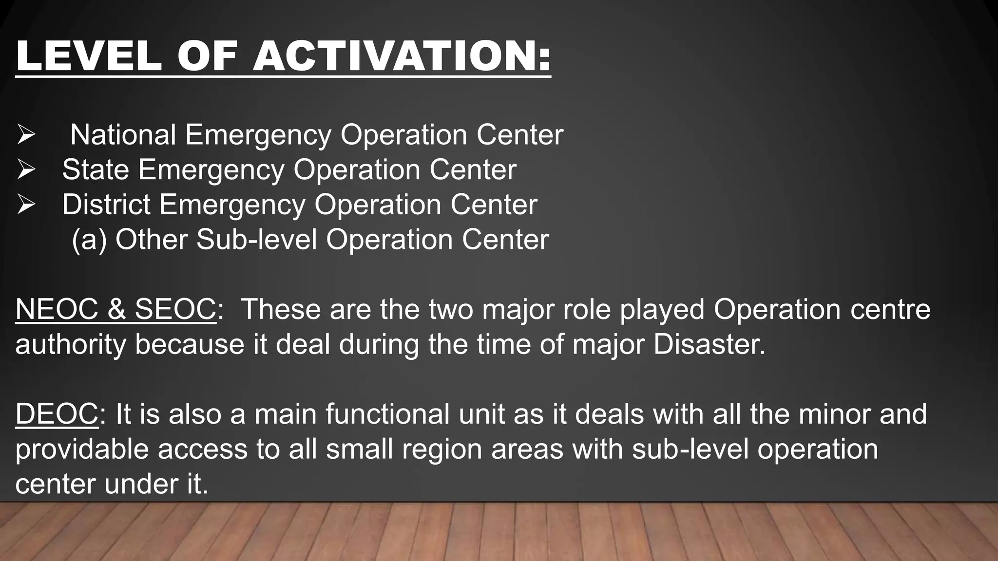 Disaster management Emergency operation center | PPTX