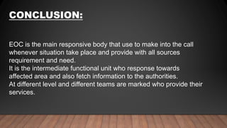 Disaster management Emergency operation center | PPTX