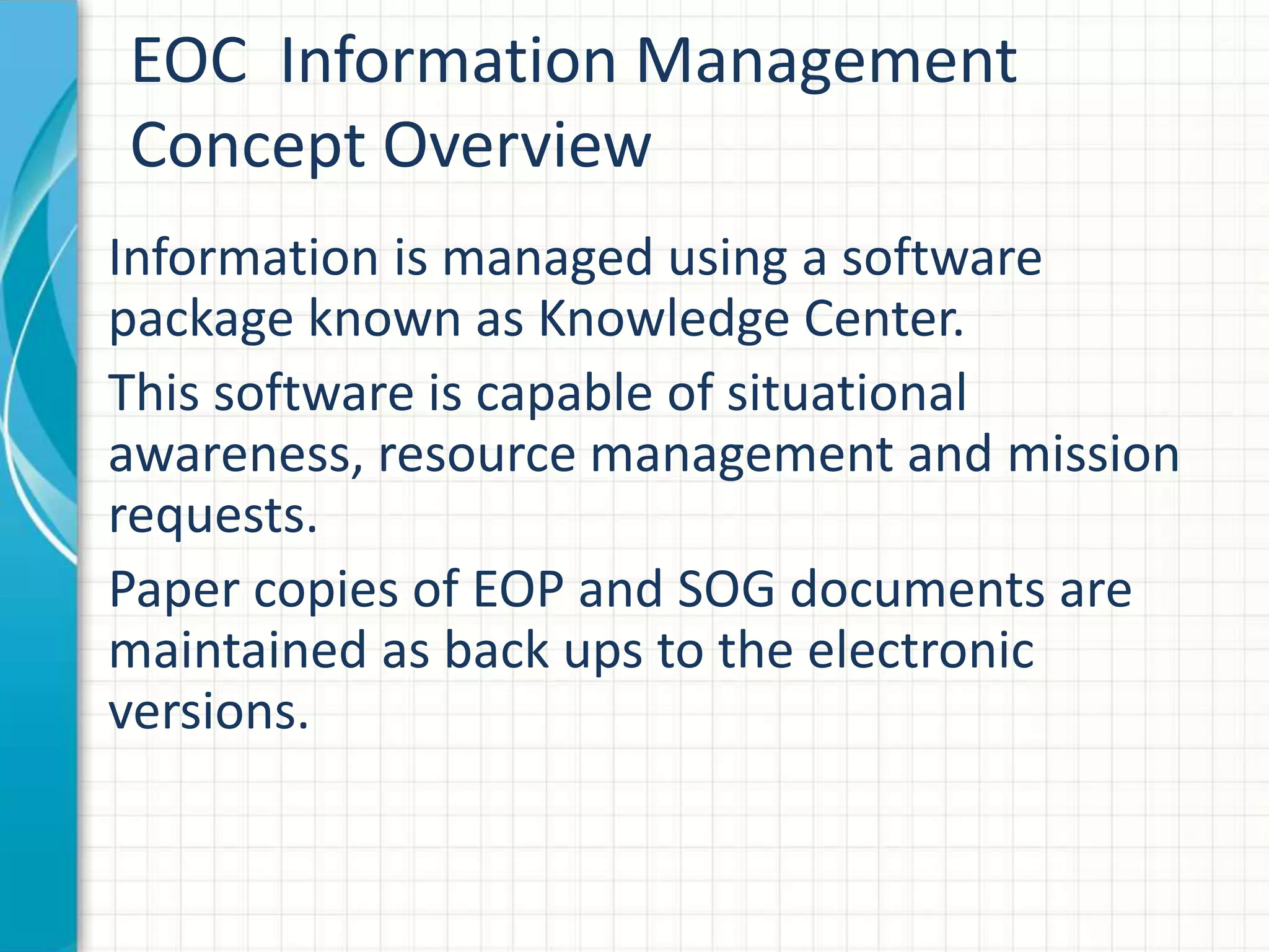 Emergency operations center basic training | PPTX