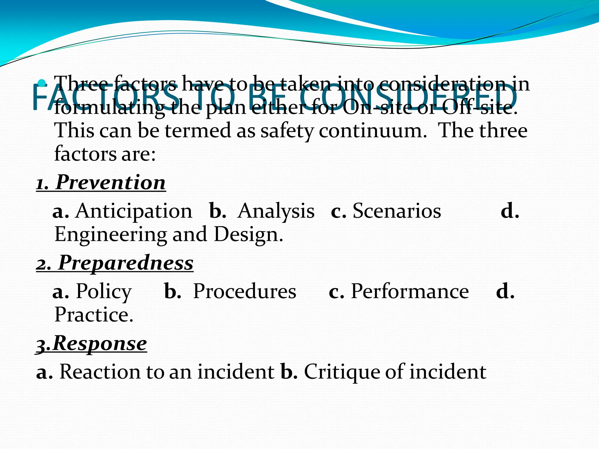 EmergencyPlan-On-SiteAndOff-Site plan for secure | PDF