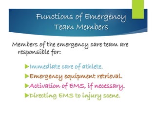 Emergency plan and initial injury evaluation | PPTX | First Aid | Injuries