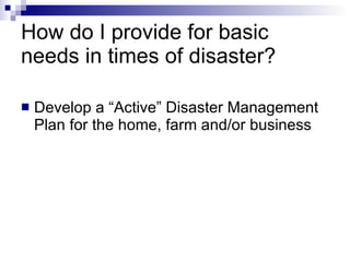 Emergency Planning For The Farm & Livestock | PPT