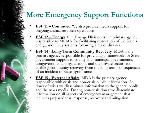 Emergency Support Functions For Mississippi Development Authority | PPT ...