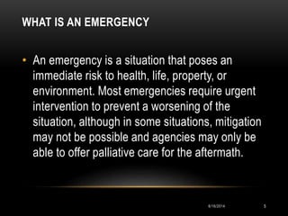 Establish the effective Emergency preparedness response | PPTX