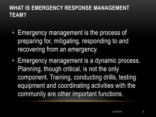 Establish the effective Emergency preparedness response | PPTX