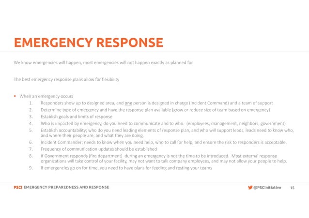 Emergency Preparedness & Response education | PDF