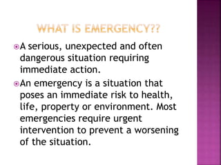 Emergency preparedness training.pptx | First Aid | Injuries