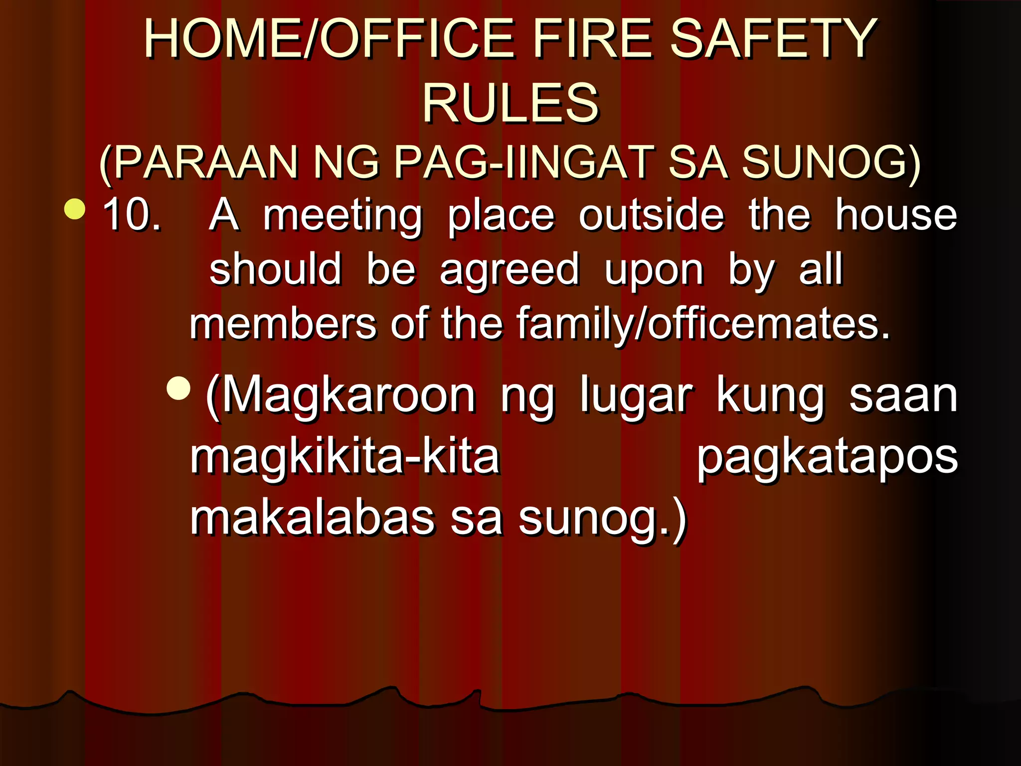 Emergency procedure during fire revised | PPT