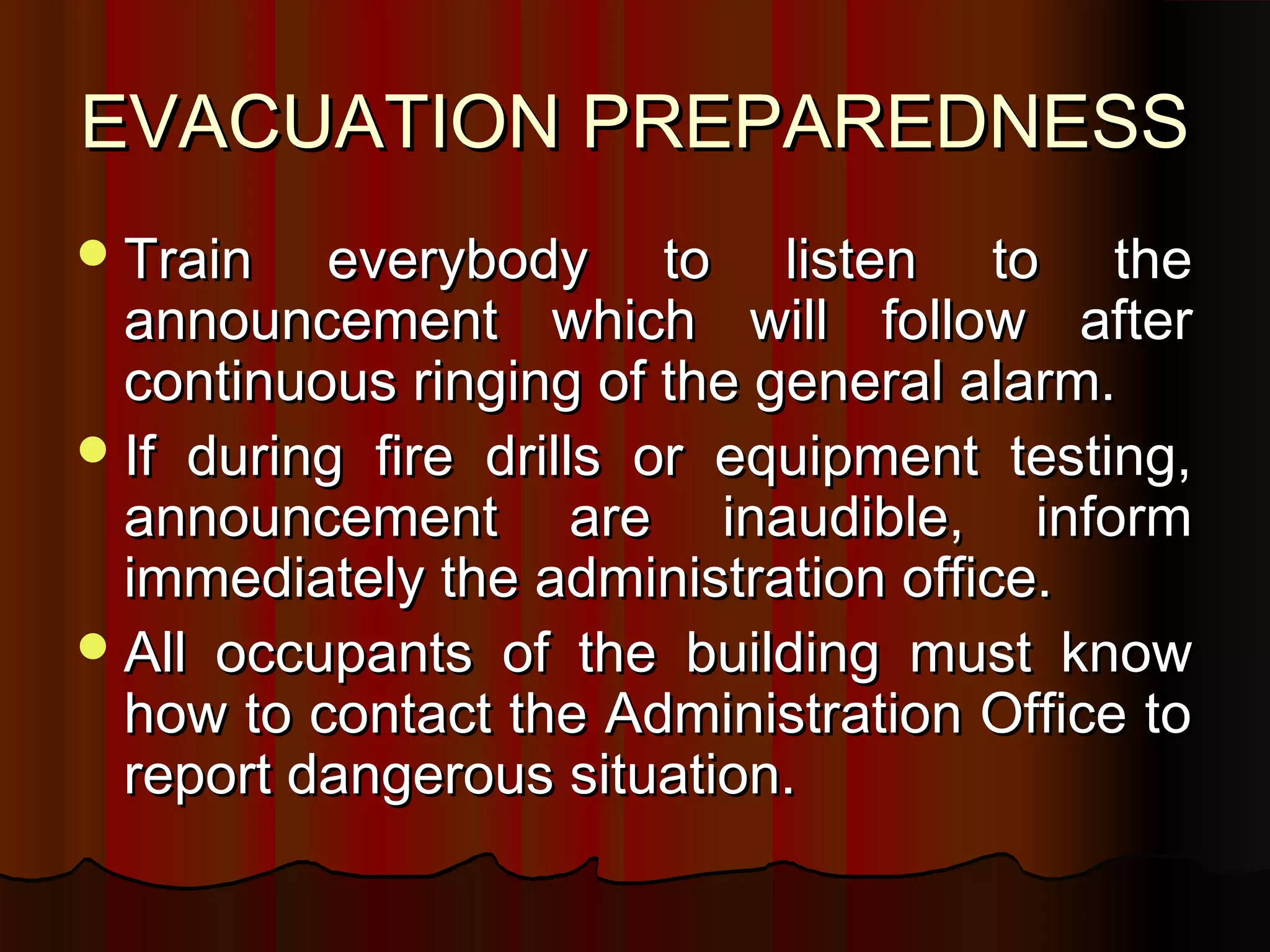 Emergency procedure during fire revised | PPT