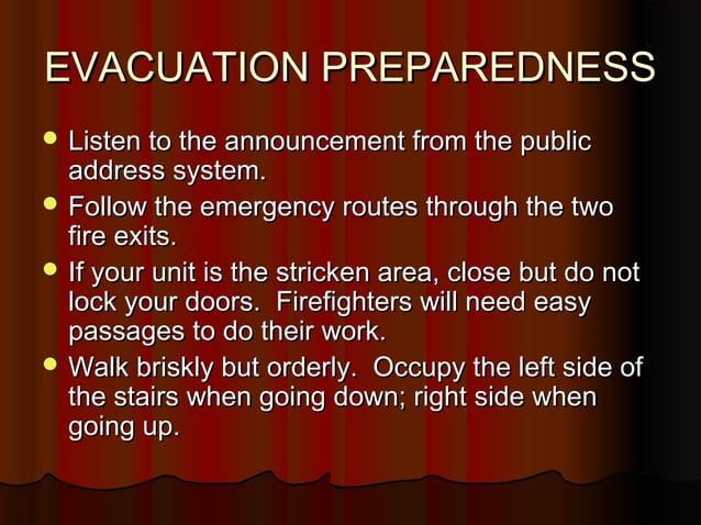 Emergency procedure during fire revised | PPT