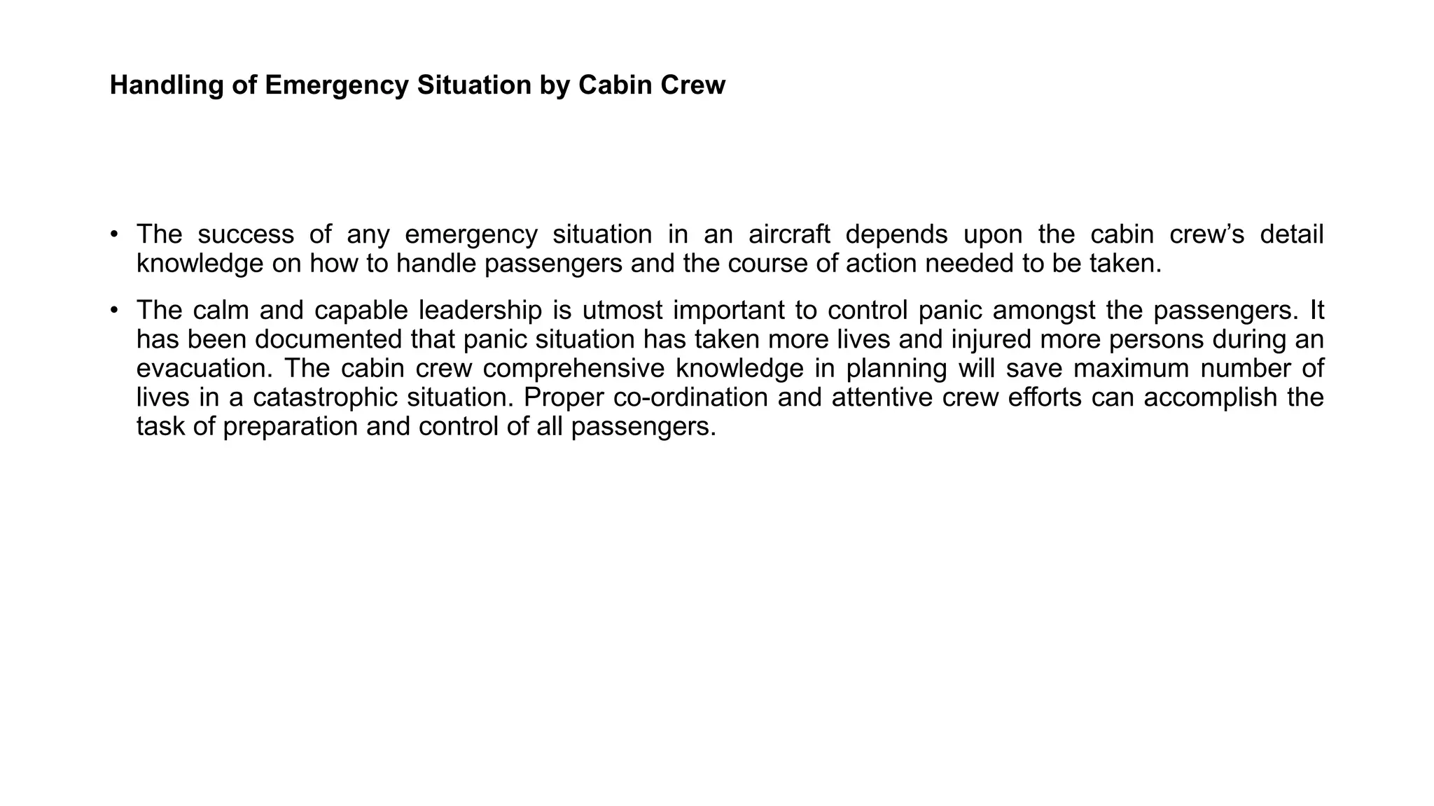 emergency procedures for aviation and flight situations | PPTX