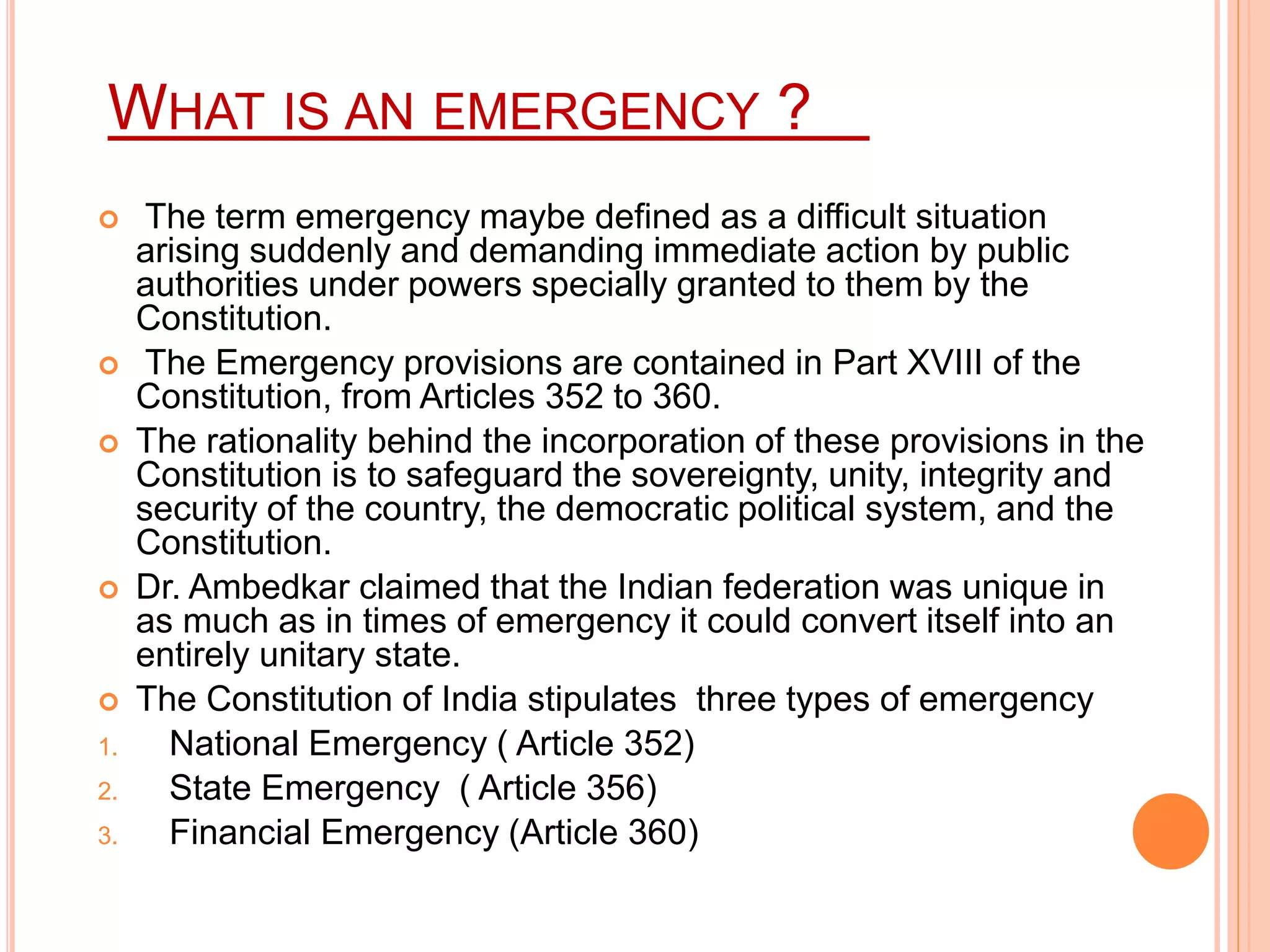 Emergency provisions | PPTX
