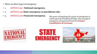EMERGENCY PROVISION (PART -18) [Brief Notes] | PDF