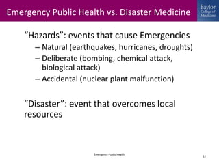 Emergency Public Health & Disaster Medicine | PPTX