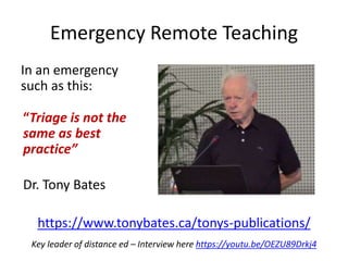 Emergency remote teaching or online learning? | PPT