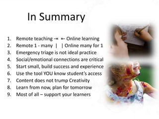 Emergency remote teaching or online learning? | PPT