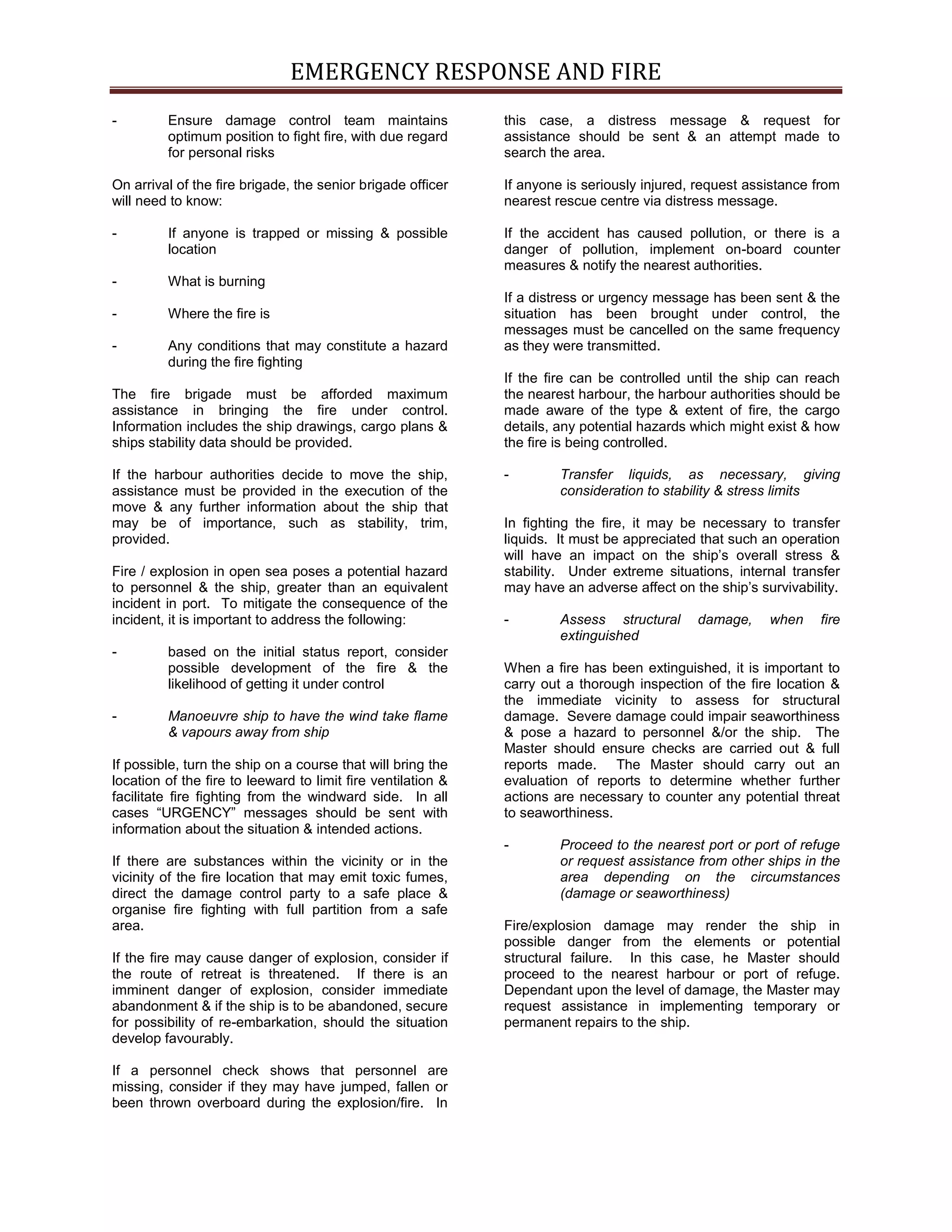 Emergency response | DOCX